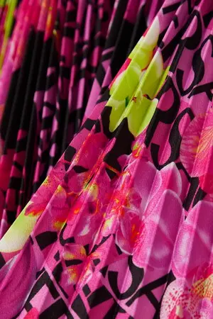 Versace Asymmetric Printed Mini Skirt - Fuchsia