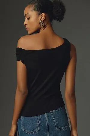 REFORMATION Cello Knit Top - Black