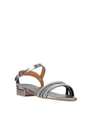 VINCENT VEGA Metallic Leather Embellished Sandals