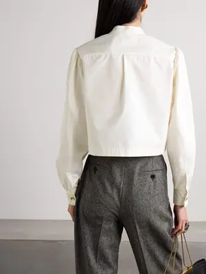 Altuzarra Margot Cropped Cotton-blend Poplin Top
