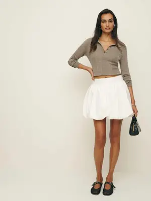 REFORMATION Brynn Mini Skirt - Ivory