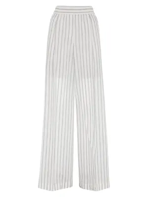 Brunello Cucinelli Cotton And Silk Loose Track Trousers