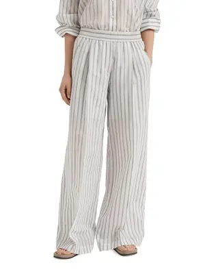 Brunello Cucinelli Cotton And Silk Loose Track Trousers
