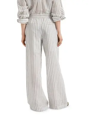 Brunello Cucinelli Cotton And Silk Loose Track Trousers