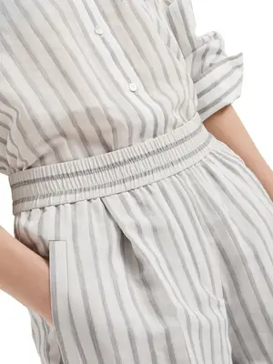 Brunello Cucinelli Cotton And Silk Loose Track Trousers