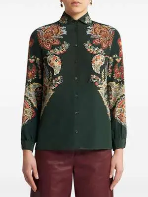 Etro Paisley-print Silk Shirt - Green