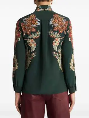 Etro Paisley-print Silk Shirt - Green