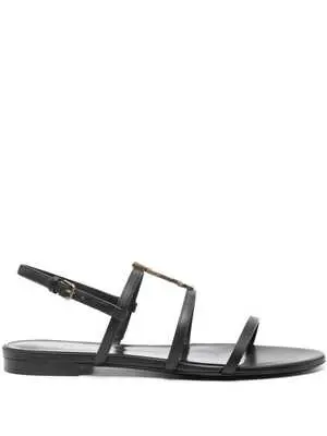Saint Laurent Cassandra Flat Sandals - Black