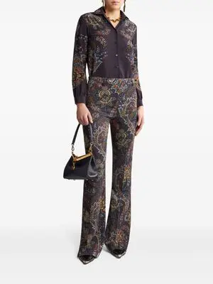 Etro Paisley-print Silk Shirt - Purple