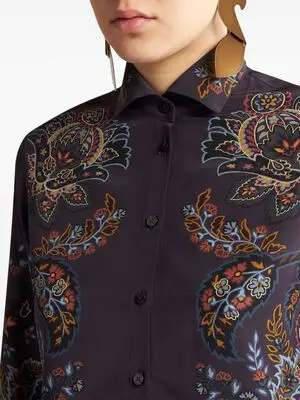 Etro Paisley-print Silk Shirt - Purple