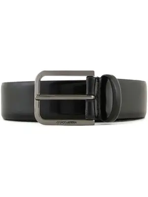 Giorgio Armani Polished Leather Belt - Black