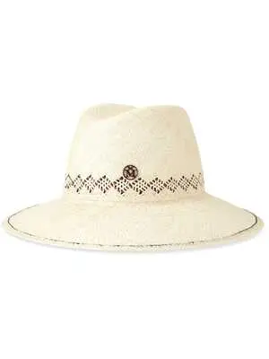 MAISON MICHEL Kate Interwoven Straw Hat - Neutrals
