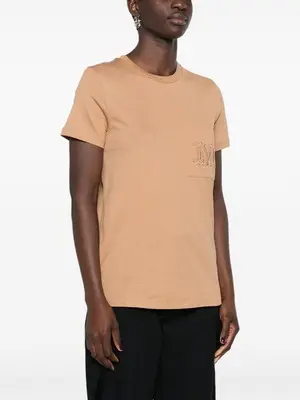 Max Mara Papaia Logo-embroidered T-shirt - Neutrals