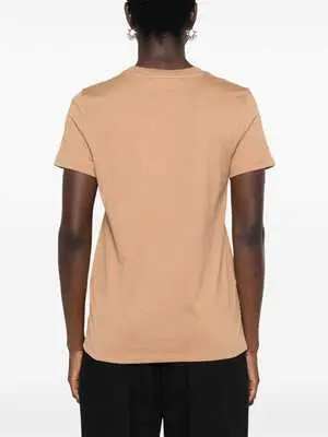 Max Mara Papaia Logo-embroidered T-shirt - Neutrals