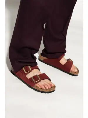 BIRKENSTOCK Zinfandel Leather Double Strap Sandals - Red