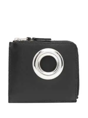 Comme Des Garçons Eyelet-detail Leather Wallet - Black