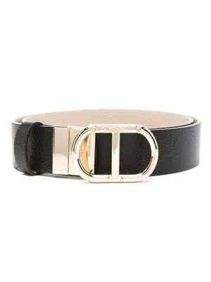 TWINSET Logo-buckle Reversible Belt - Black