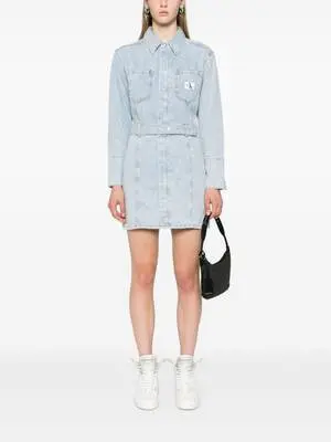 Calvin Klein Belted Mini Denim Dress