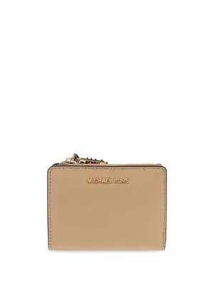 Michael Kors Logo-lettering Leather Wallet - Neutrals