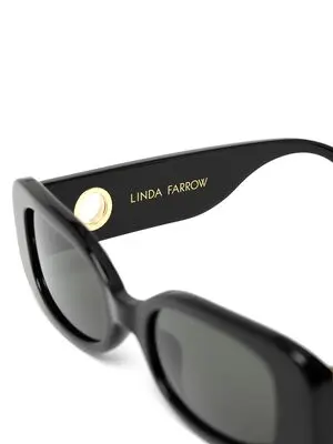 Linda Farrow Lola Rectangle Sunglasses - Black