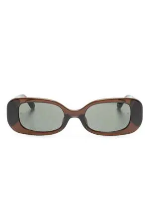 Linda Farrow Engraved-logo Arm Sunglasses - Brown