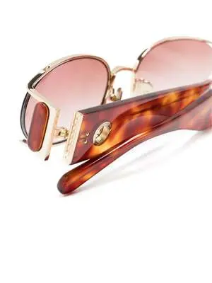 Linda Farrow Shelby Oval-frame Sunglasses - Brown