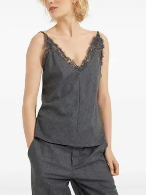 Brunello Cucinelli V-neck Wool Top