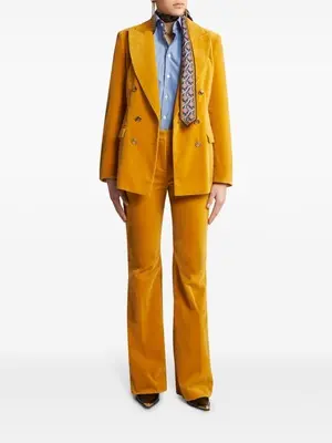 Etro Velvet Flared Trousers - Orange