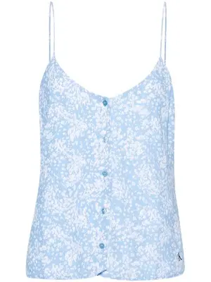 Calvin Klein Floral-print Crepe Blouse