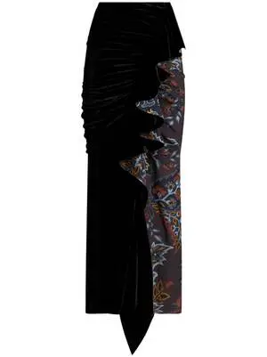 Etro Asymmetric Paisley-print Midi Skirt