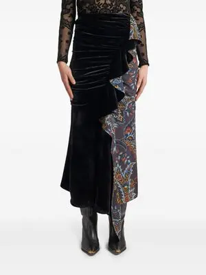 Etro Asymmetric Paisley-print Midi Skirt