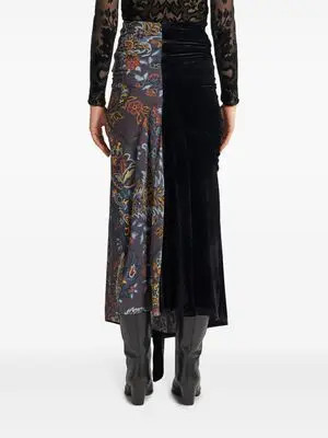 Etro Asymmetric Paisley-print Midi Skirt