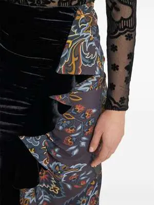 Etro Asymmetric Paisley-print Midi Skirt