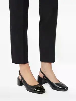 Tory Burch 45mm Double T-motif Leather Pumps