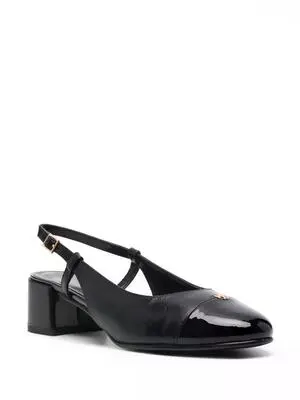 Tory Burch 45mm Double T-motif Leather Pumps