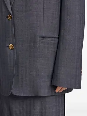 Etro Oversized Jacket With Logo-engraved Buttons