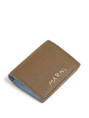 Marni Logo-embroidered Leather Wallet