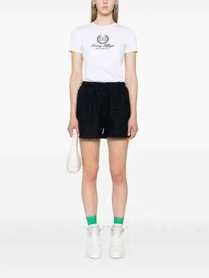 Tommy Hilfiger High-waist Straight-leg Thigh-length Shorts - Blue