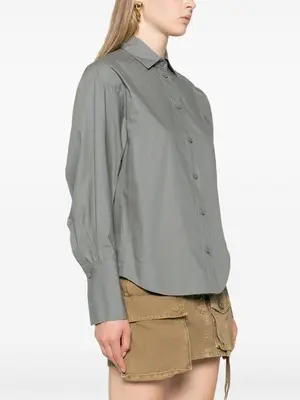 Attico Eliza Logo-embroidered Shirt - Grey