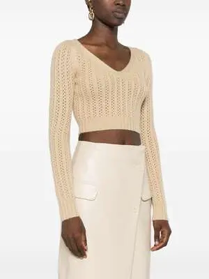 Max Mara Cropped Open-knit Jumper