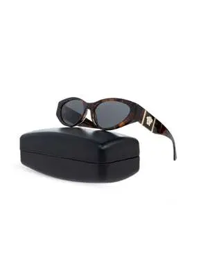 Versace Havana Oval-frame Sunglasses