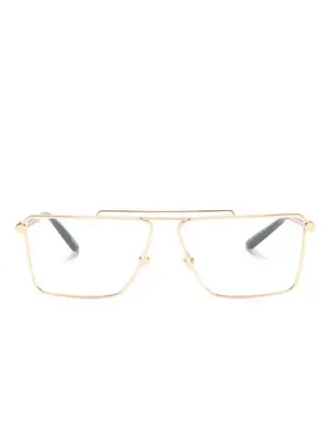 Versace Pilot Frame Glasses - Gold