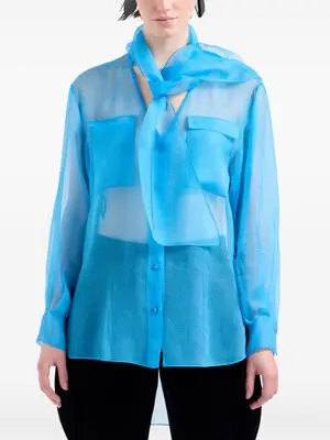 Giorgio Armani Scarf-detail Organza Shirt
