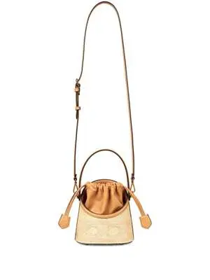 Etro Small Saturno Raffia Bucket Bag - Neutrals