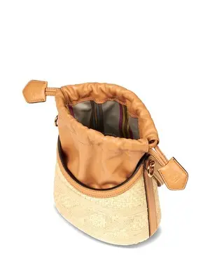 Etro Small Saturno Raffia Bucket Bag - Neutrals