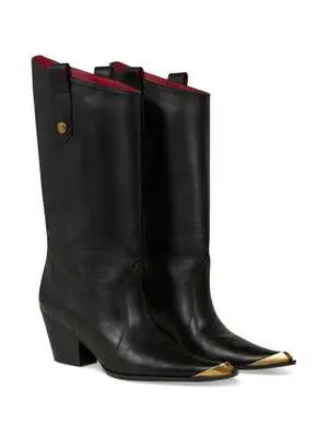 Etro Pointed-toe Leather Boots - Black