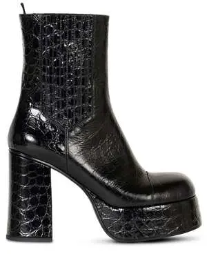 Etro Embossed-leather Platform Ankle Boots