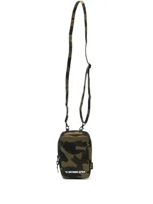 A BATHING APE Camouflage Print Mini Messenger Bag - Green