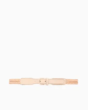 Giorgio Armani Woven Leather Belt - Beige