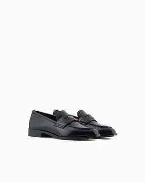 Giorgio Armani Brushed Leather Loafers